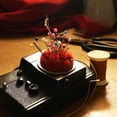 Pin Cushion Wooden Base Japanese Style Round Pincushion, Dark Red ...