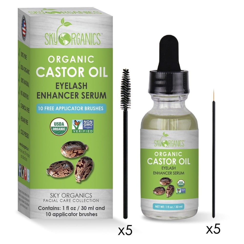 Sky Organics Eyelash Enhancer Serum Organic Castor Oil 1 Fl Oz
