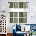 Black Stripes Kitchen Curtains Set for Windows, Green Japanese Style ...