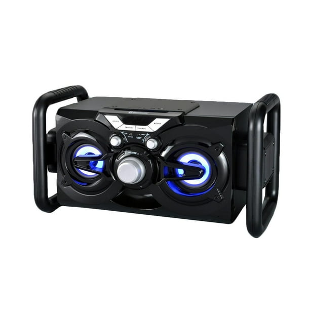 Proscan Portable Bluetooth Speaker with LED Lights and FM Radio - Black ...