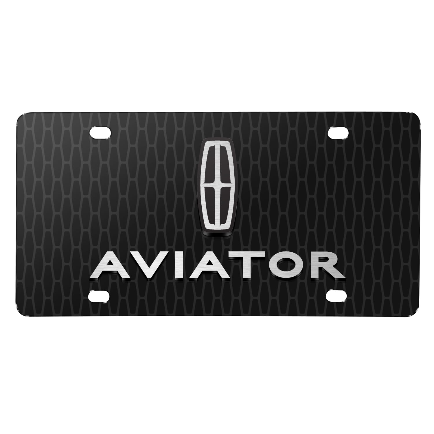 Lincoln Aviator 3D Logo on Front Grill Pattern Black Acrylic License ...