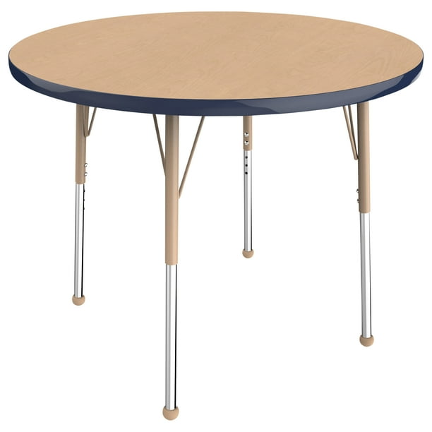 ECR4Kids 36in Round Everyday T-Mold Adjustable Activity Table Maple ...