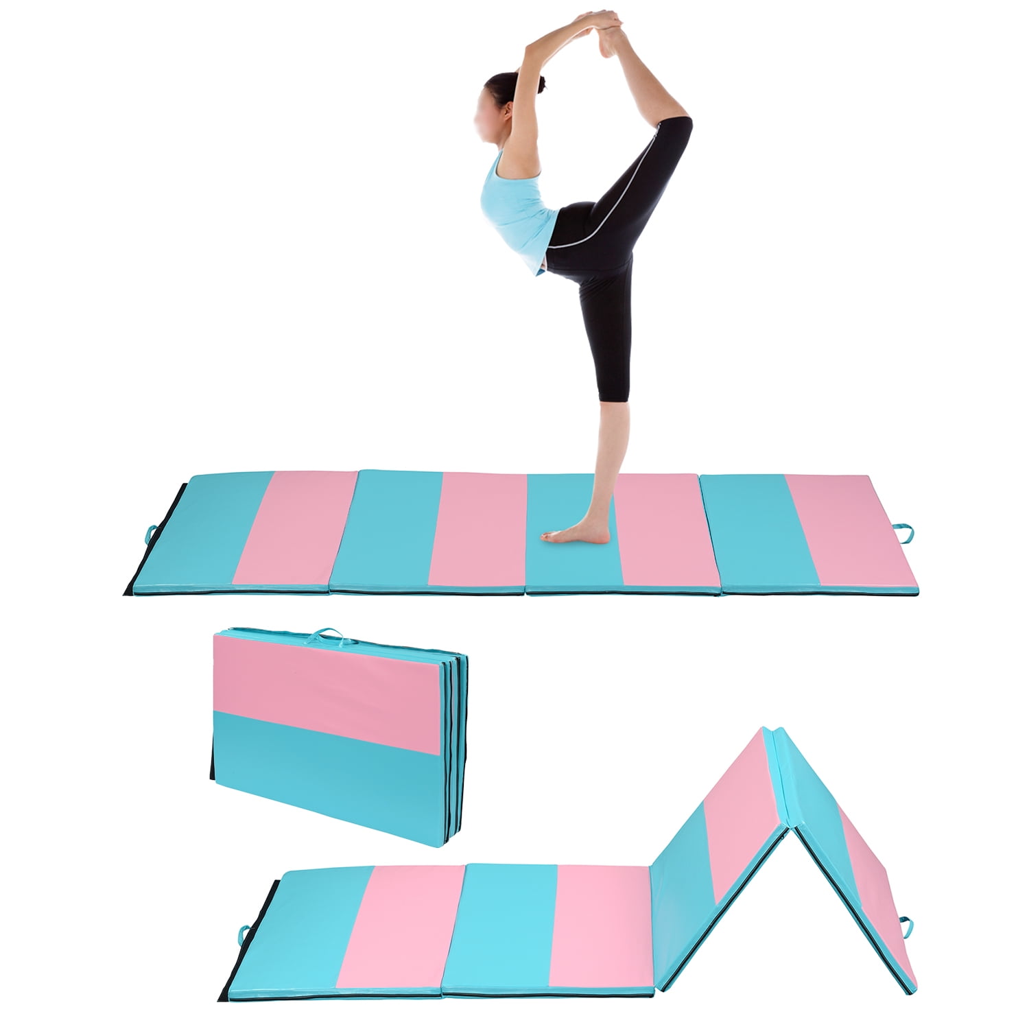 Ainfox 4'x10'x2 Gymnastics Gym Mat , Folding PU Panel,for Exercise ...