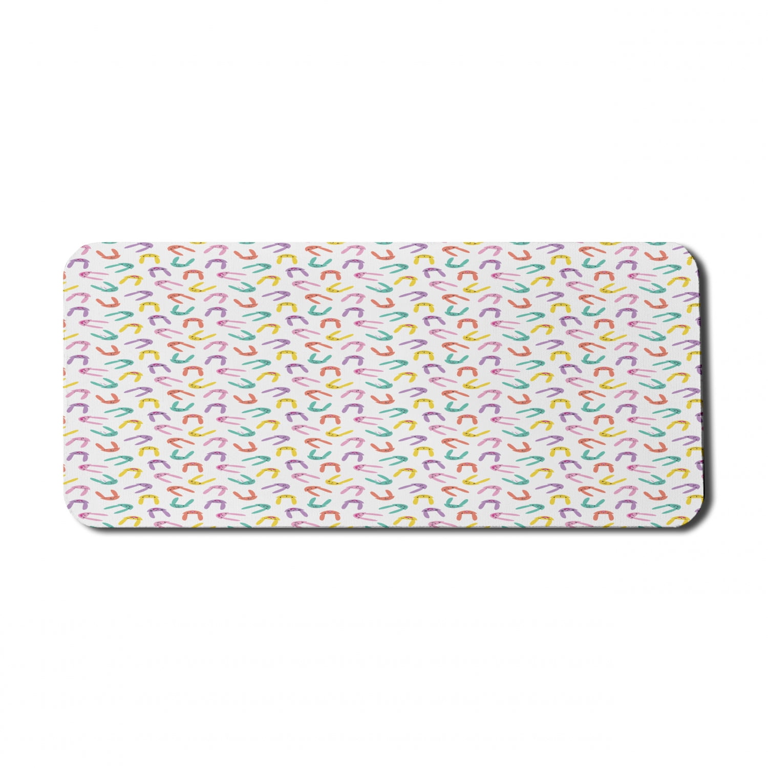 Bunny Computer Mouse Pad, Hand-drawn Colorful Rabbits with Various Face ...