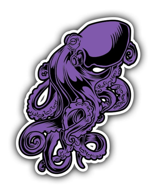 Octopus Purple - 7" Vinyl Sticker - For Car Laptop I-Pad - Waterproof ...
