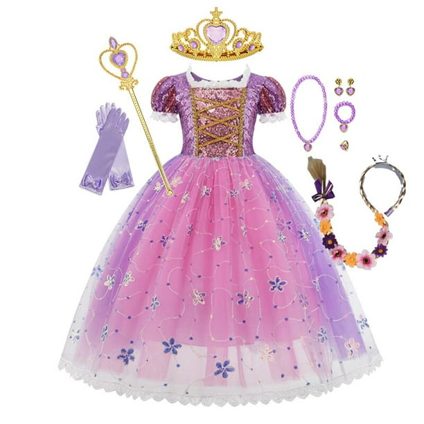 Disney filles raiponce princesse Cosplay robes anniversaire Halloween fête Sofia maille robe de ...