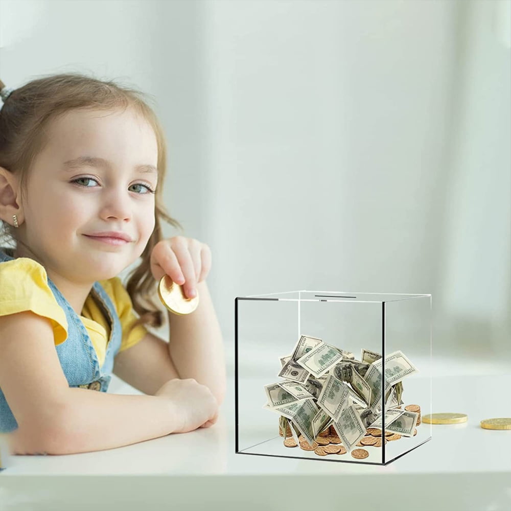 Clear Piggy Bank Large Capacity Enter Only Money Saving Box Cash ...