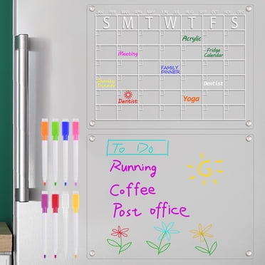 VOCHIC Acrylic Calendar for Fridge,15"x11" Inch Magnetic Dry Erase ...