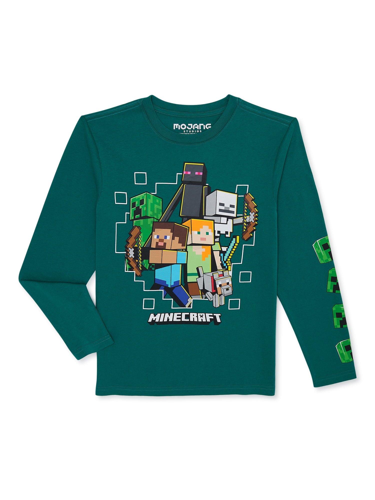 Minecraft Boys Long Sleeve Graphic T-Shirt, Sizes 4-12 - Walmart.com