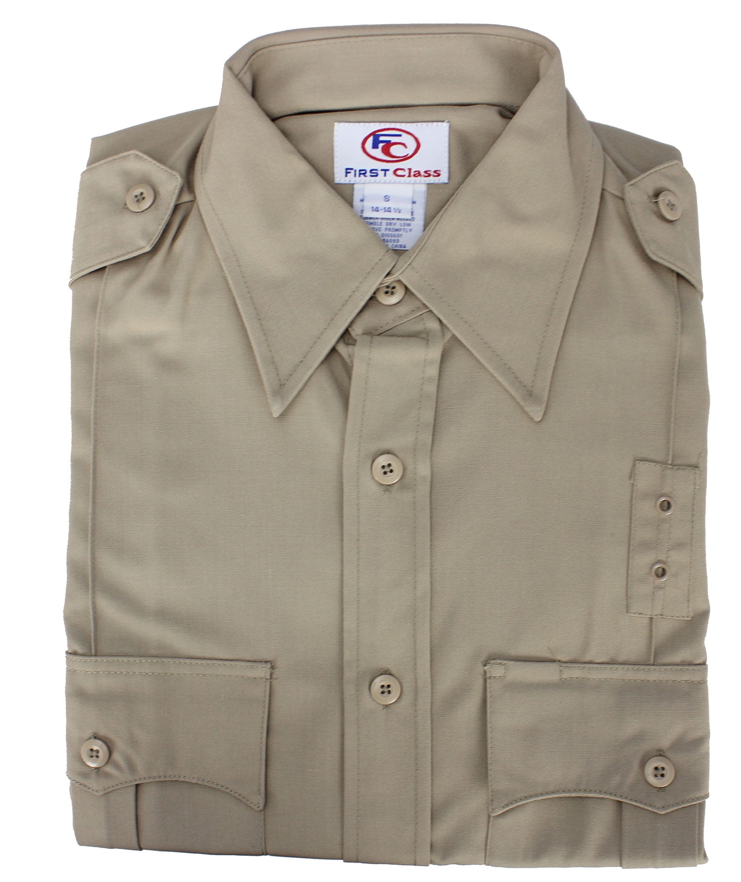 First Class Long Sleeve Poly/Rayon Uniform Shirt - Tan - 4XL - Walmart.com