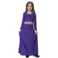 Big Girls Sundress Abaya Long Robe Kids Middle Arabic Style Pure Color ...