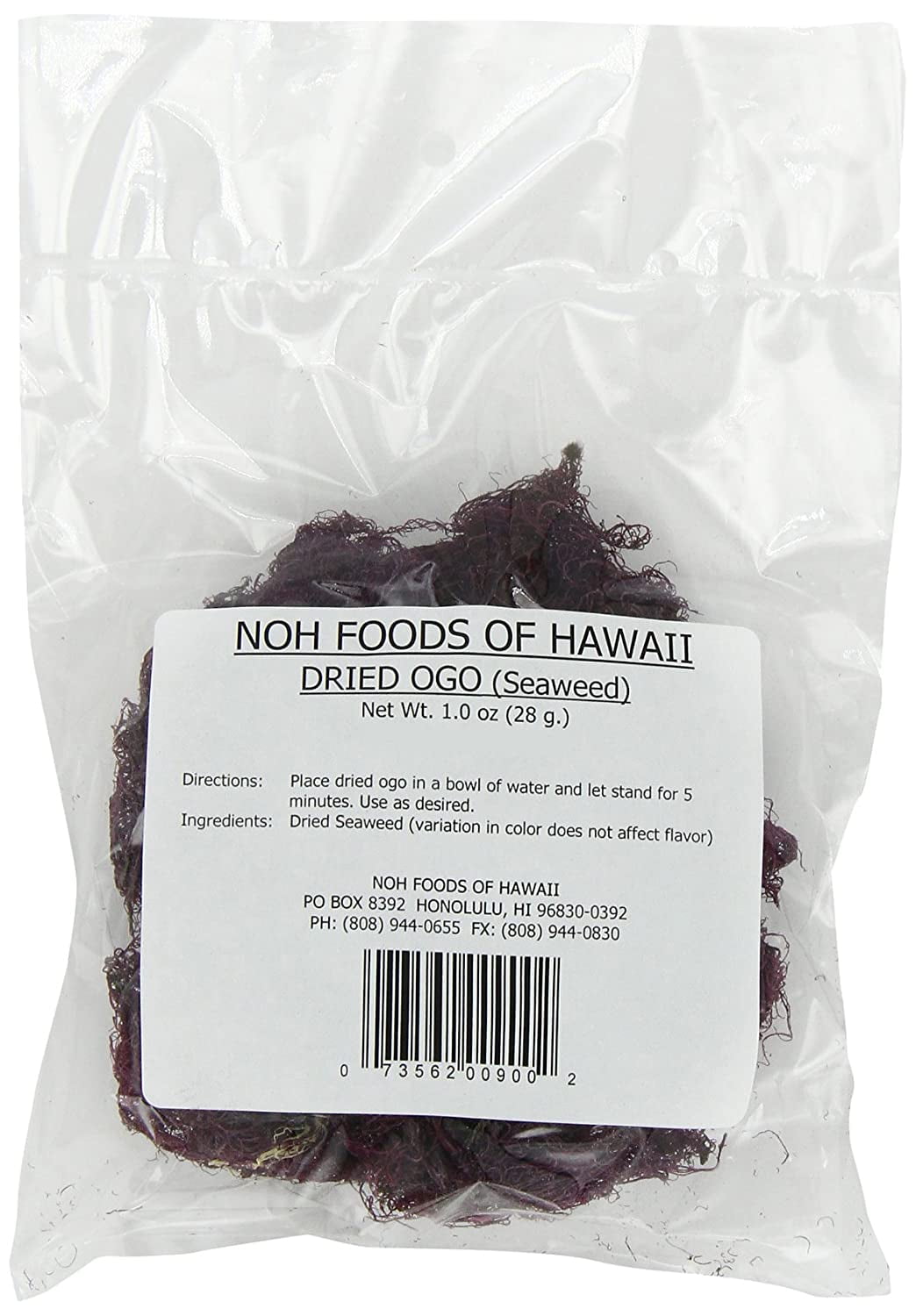 NOH Foods of Hawaii Dried Hawaiian Ogo Seawood For Poke, 1 Ounce ...