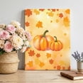 Autumn Orange Canvas Wall Art for Living Room, Pumpkin Maple Leaves ...