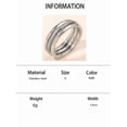 3-Piece Silver Tone Stainless Steel Stackable Rings Set With Textured ...