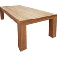 Recycled Teak Wood Marbella Rectangular Indoor/Outdoor Dining Table, 55 Inch, A-Grade Teak Wood ...