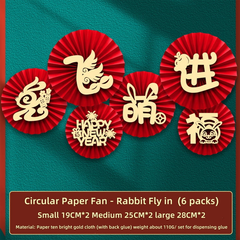 6pcs Chinese New Year Party Decorations Red Chinese Fu, 46% OFF