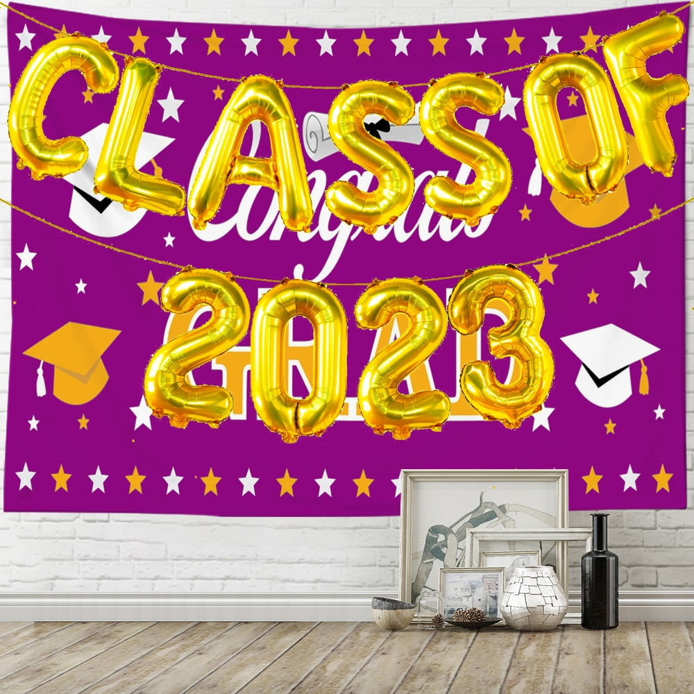 Gold Backdrop with 2023 Balloons Backdrop Backdrop Wedding Backdrop ...