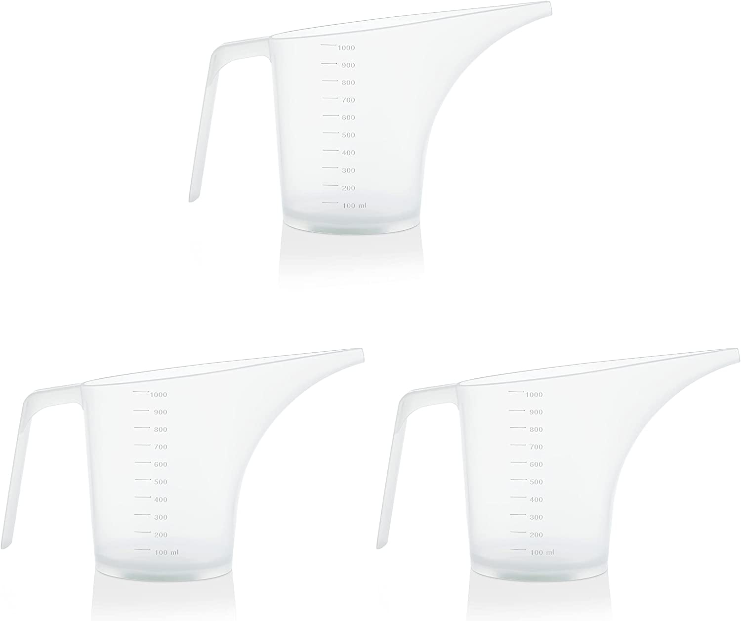 Plastic Funnel Pitcher (1000ml) for Measuring, Easy Pour Measuring Cup ...