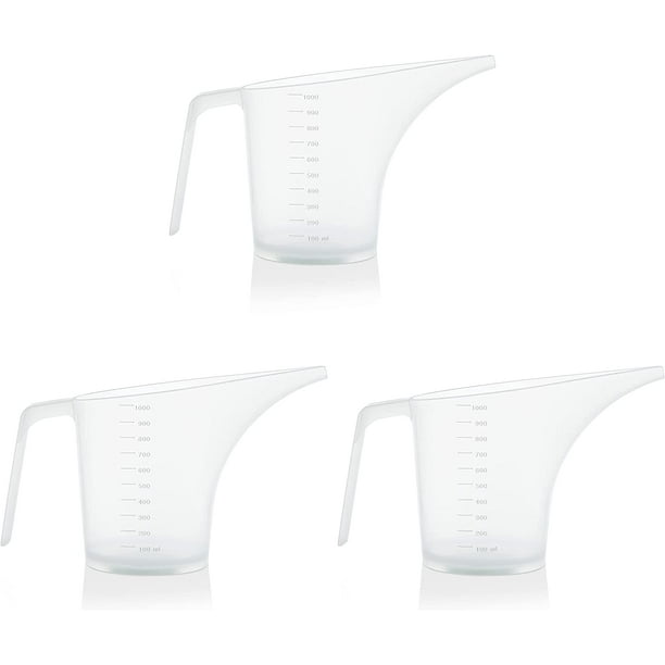 Plastic Funnel Pitcher (1000ml) for Measuring, Easy Pour Measuring Cup ...