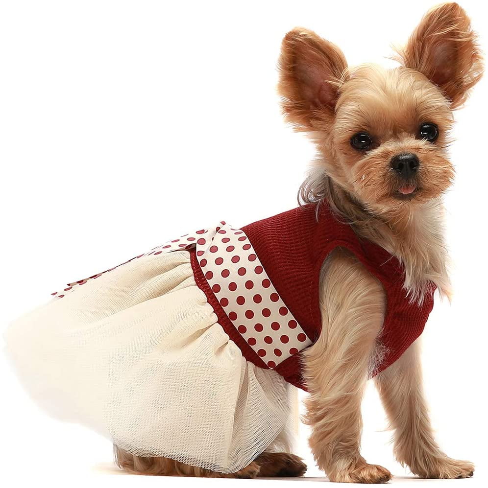 Fitwarm Retro Polka Dot Dog Dresses for Dog Clothes Pet Party Birthday ...