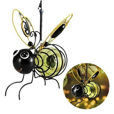 Things2Die4 Metal Bee Hanging LED Solar Garden Sculpture Light Yard ...