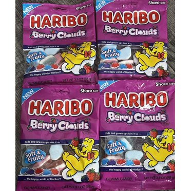HARIBO Chewy Gummy Candy Berry Clouds, 6.3 oz Large Peg Bag, Pack of 1 ...