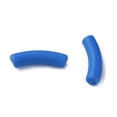 500g Opaque Acrylic Beads Curved Tube Dodger Blue 32x10x8mm Hole: 1.8mm ...