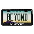 Honda Fit Black Real 3K Carbon Fiber Finish ABS Plastic License Plate ...