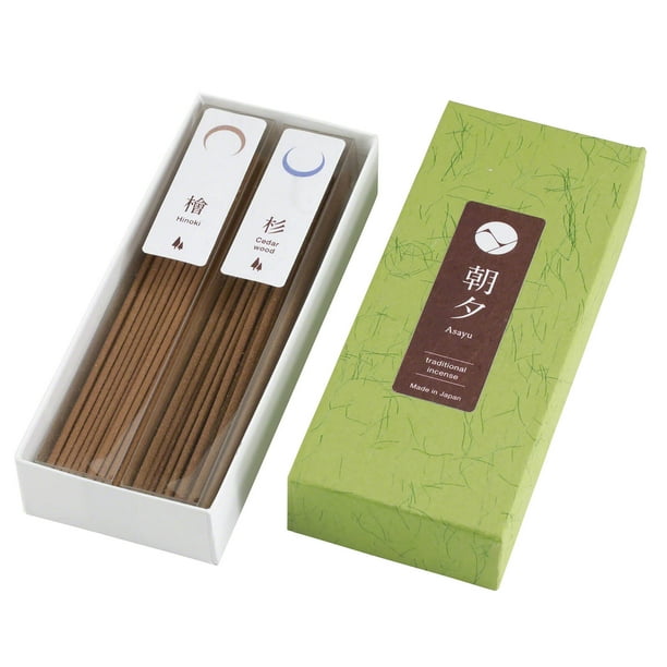 Asayu Japan Incense Sticks Set Hinoki Cypress and Japanese Cedar Wood ...