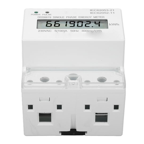 LLC Energy Meter DIN Rail Single Phase LCD Display Current KWh ...
