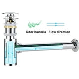Round 1 1/4" Bottle P-Trap Waste Pipe Tube Adjustable Height&Outlet Pop ...
