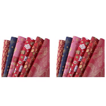 Red Background Valentine White Hearts Gift Wrap Wrapping Paper 24 x ...