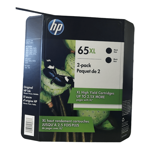 HP 65XL 2-Pack High Yield Black Original Ink Cartridge - Walmart.com