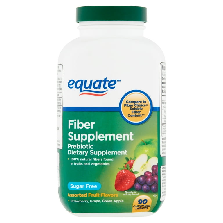 Equate Fiber Supplement, Fruit Flavored Chewable Tablets,, 53% OFF