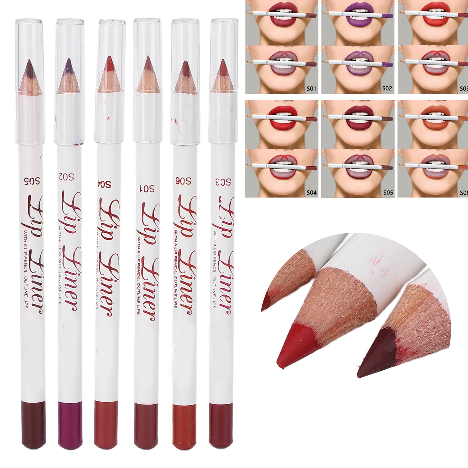Liner de Labios de Plan Glide, Juego de Delineador de Labios para 6 piezas, Láspiz RESTENTE ...