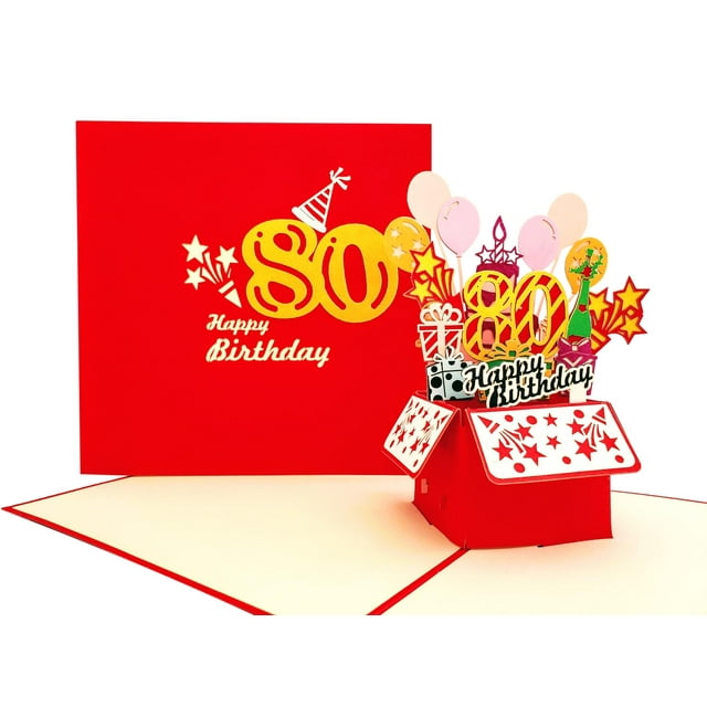 iGifts and Cards 80th Birthday 3D Pop Up Greeting Card - Awesome, Happy ...