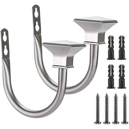 Set of 2 Square Metal Decorative Curtain Holdbacks, Wall Mounted Window ...