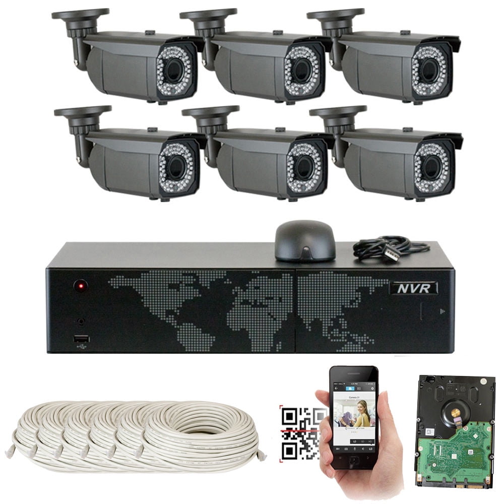 8 Channel 1920P 5MP NVR Network IP Security Camera System - 6 x HD 2592 ...
