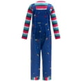 Kids Boys Chucky Costume Rainbow Stripe Jumpsuit Good Guys Cosplay ...
