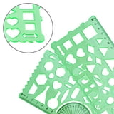 2pcs Plastic Drawing Templates Geometric Rulers Polygon Triangle Circle ...