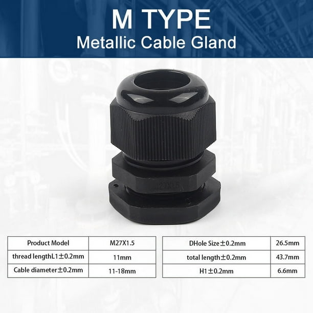 5pcs IP68 Waterproof Adjustable Cable Connectors M12/M16/M18/M20/M22 ...