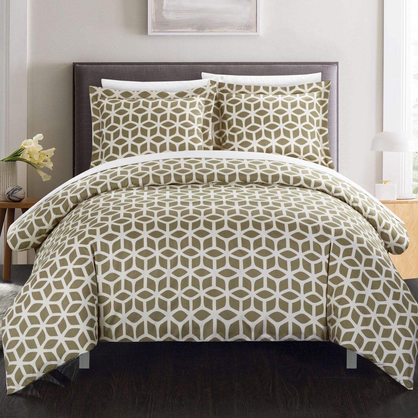 Lovey Reversible Duvet Cover Set by Chic Home - Walmart.com
