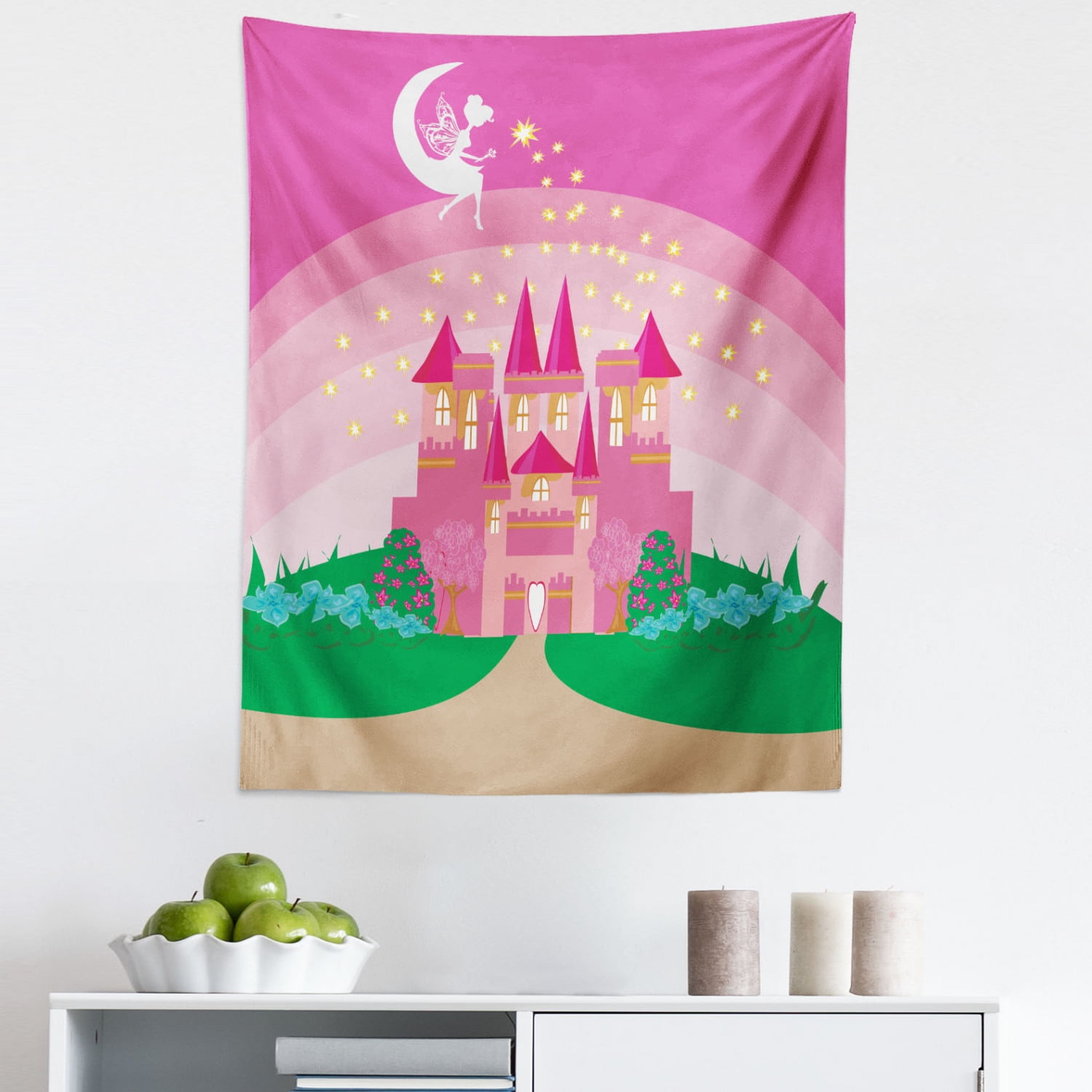 Magic Tapestry, Fantasy Tale Pixie in Sky Fictional Dream Kingdom ...