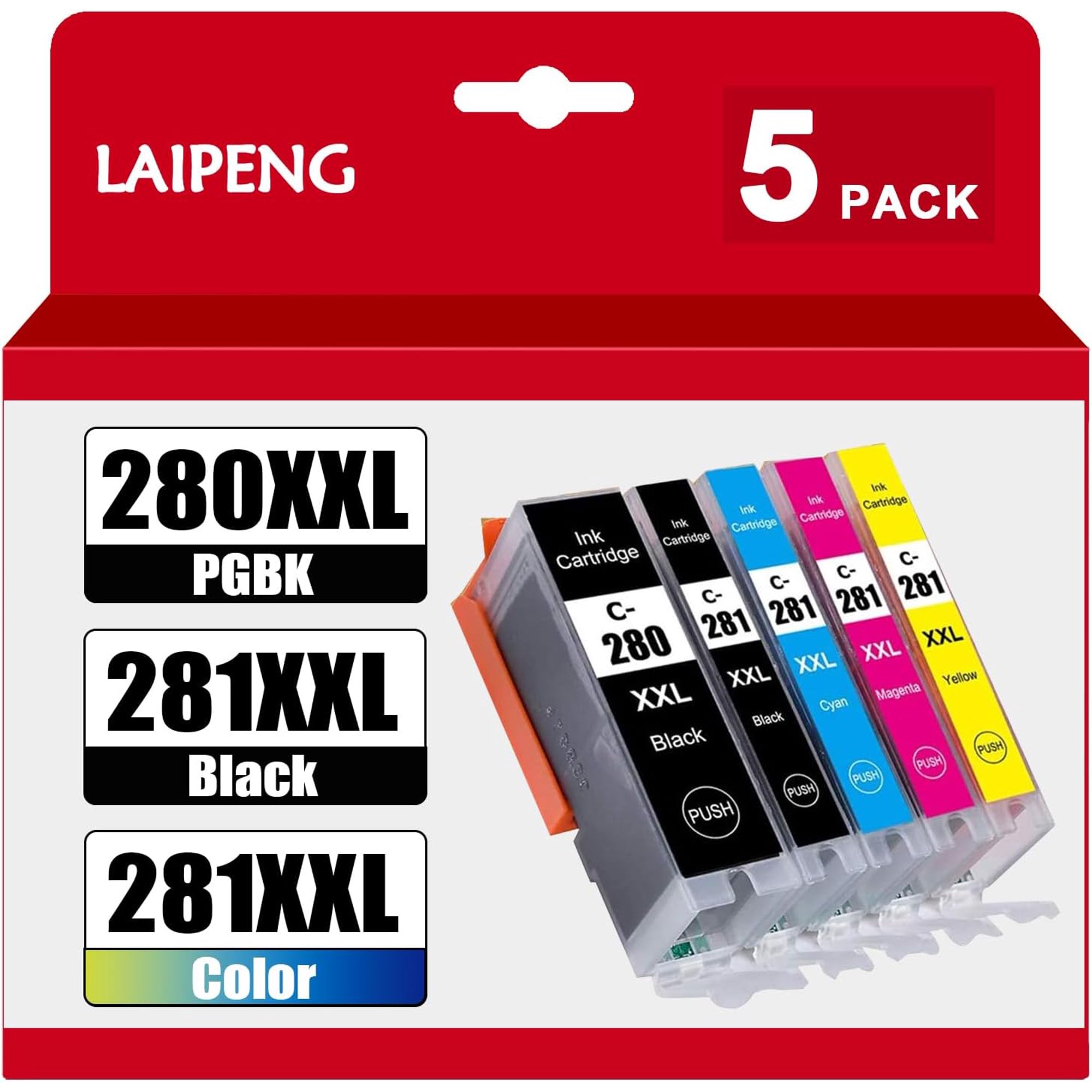 Cartridges 3-Pack PGI-280 XXL Black Ink Cartridges For Canon Pixma ...