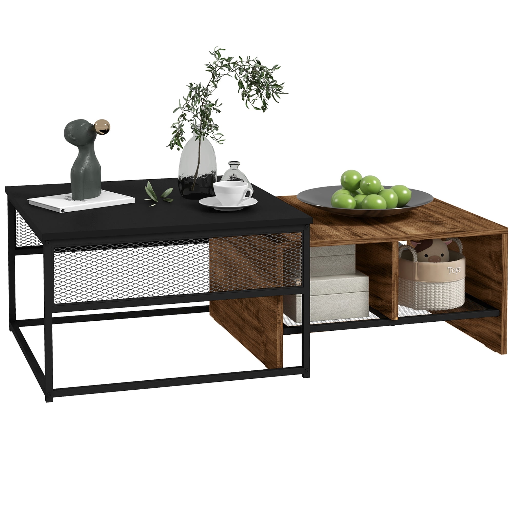 Click here for Homcom Nesting Tables  Coffee Tables Set Of 2 With... prices