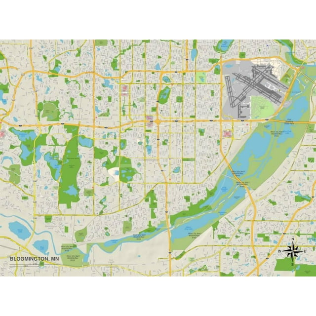 Political Map of Bloomington, MN, Unframed Art Print Wall Art Sold by ...