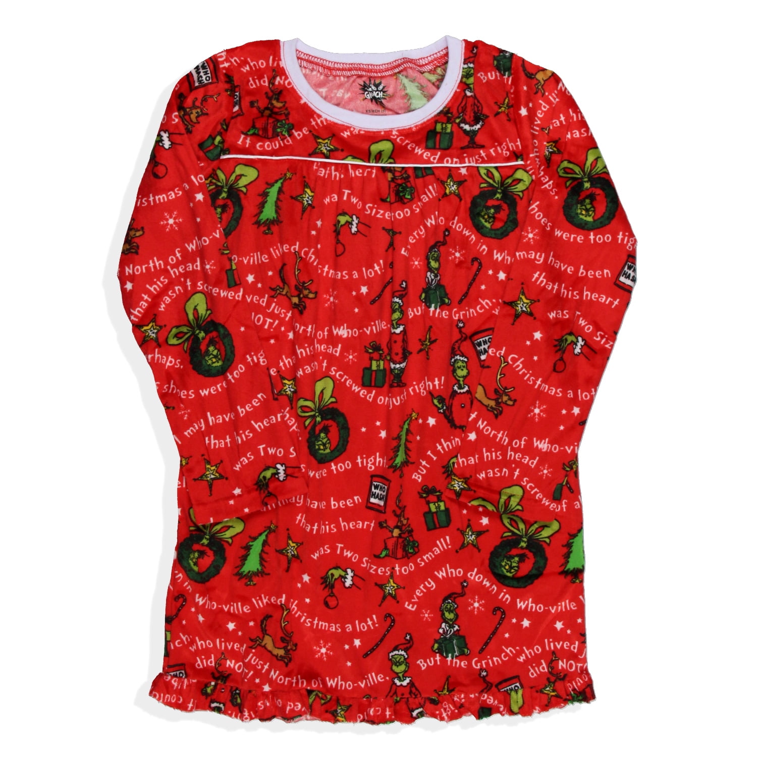 Dr. Seuss The Grinch Christmas Girls' Tossed Print Sleep Pajama ...