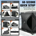KFFKFF Compact Ice Fishing Hut, 1-2 Person Quick Setup Shelter, 24 Sq Ft Fishing Zone, Winter ...