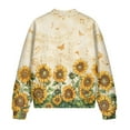 DISNIMO Womens Zip Up Sweatshirts Sunflower Musical Note Printed ...