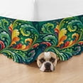 Abstract Leaf Bed Skirt California King Size 18 Inch Drop, Green Yellow ...